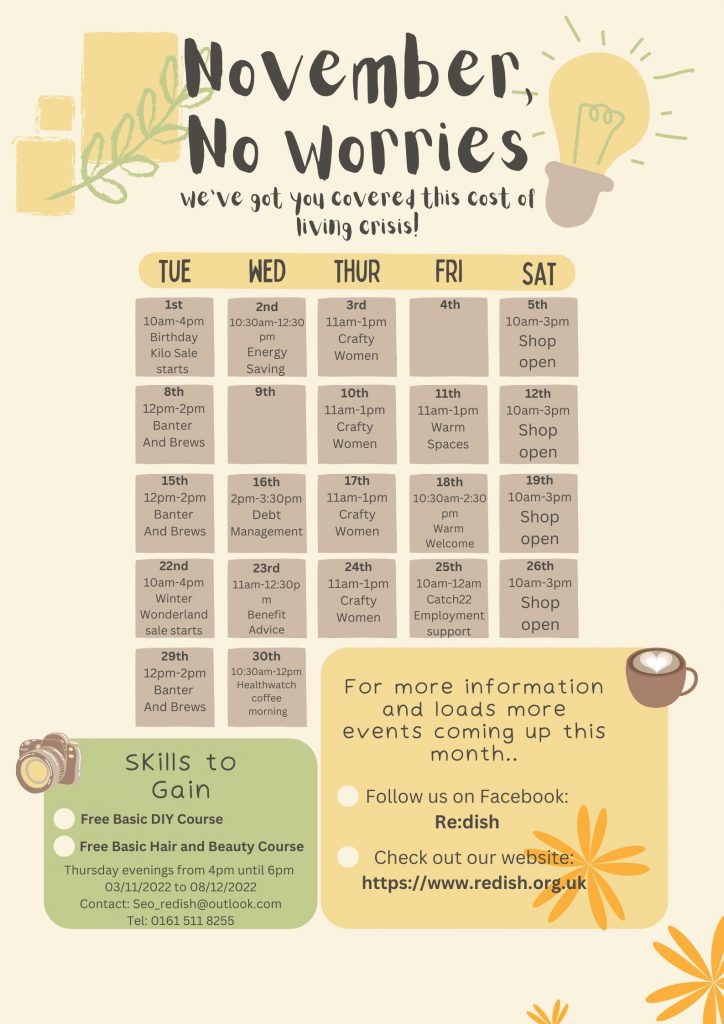 Re:dish to host helpful ‘November No Worries’ workshops and drop-ins to ...