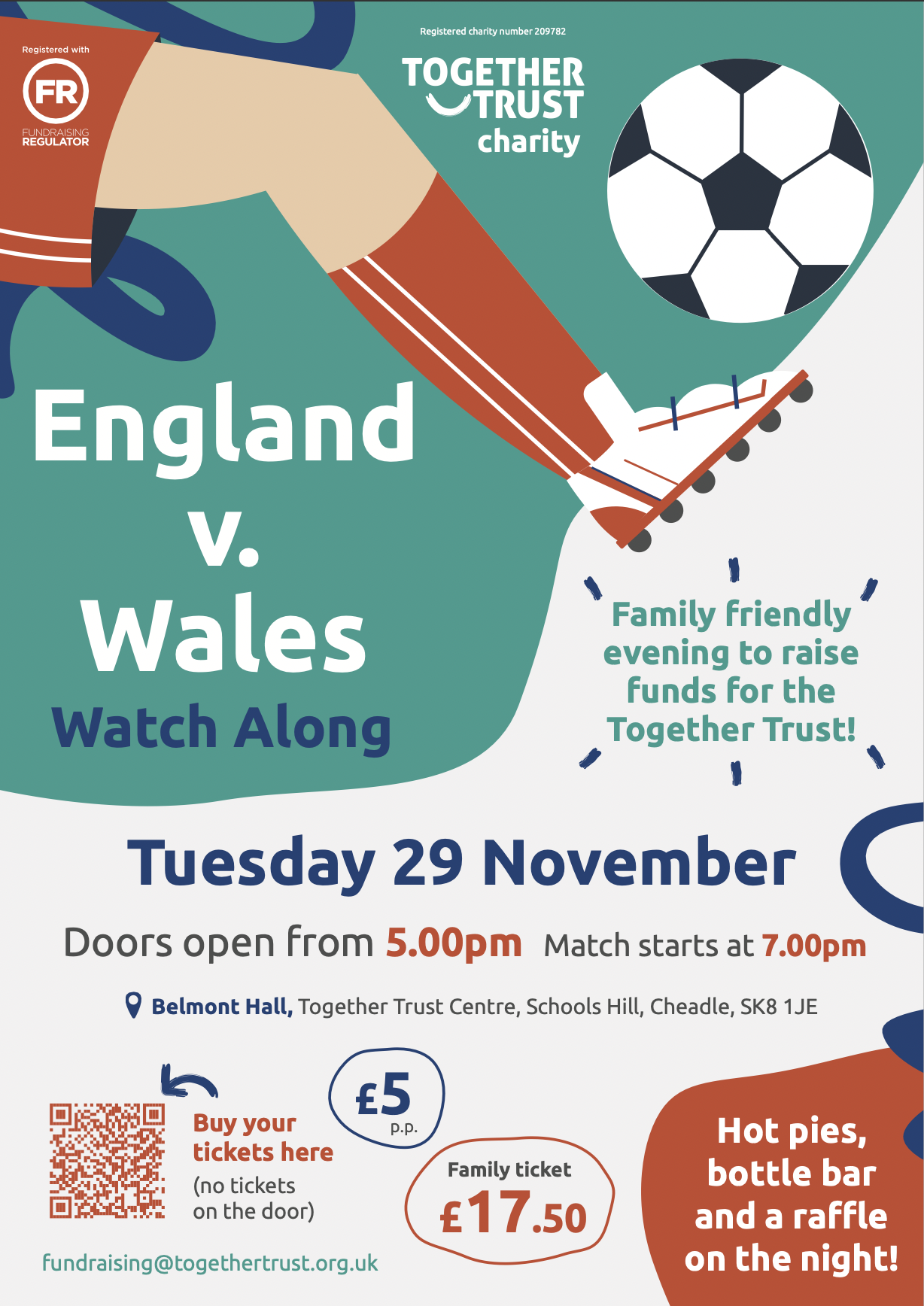 Watch tonight's world cup game - England v Wales at the Together Trust ...