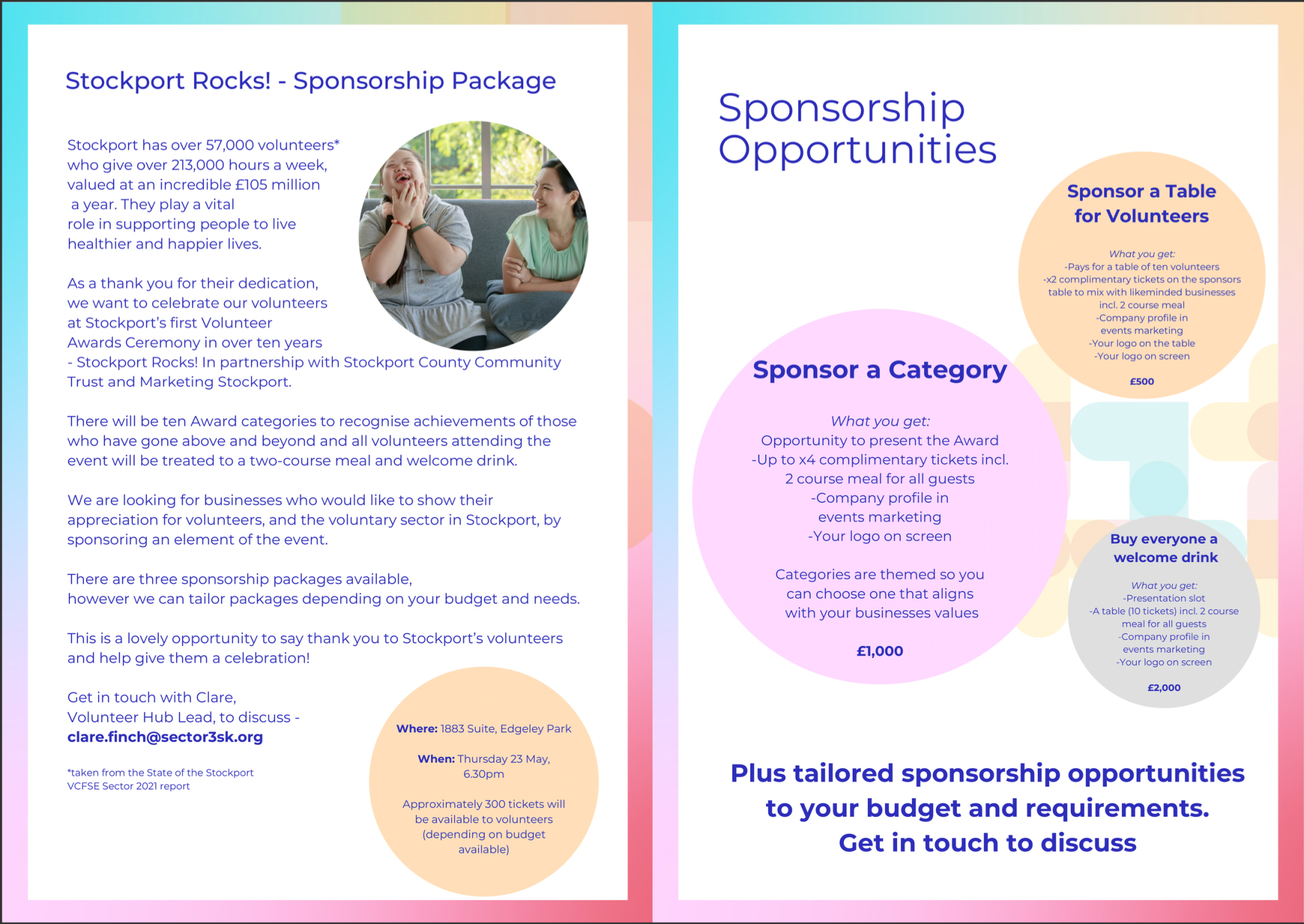 Stockport Rocks Awards to celebrate local volunteers! Sponsorship ...